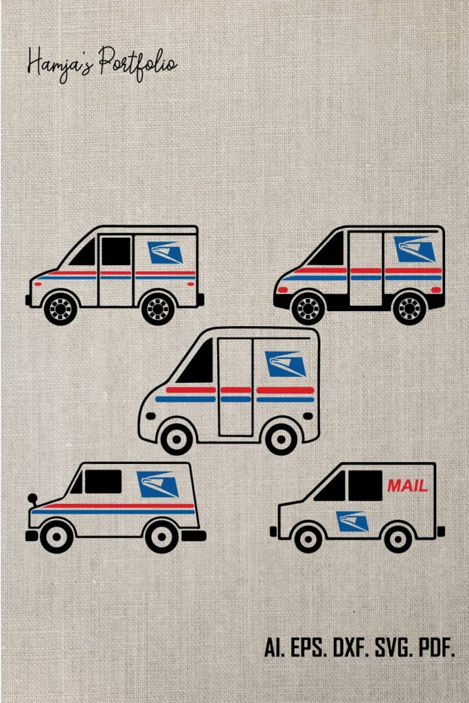 Mail Truck SVG File, Postal Truck SVG, Post Office Clip Art, Delivery ...