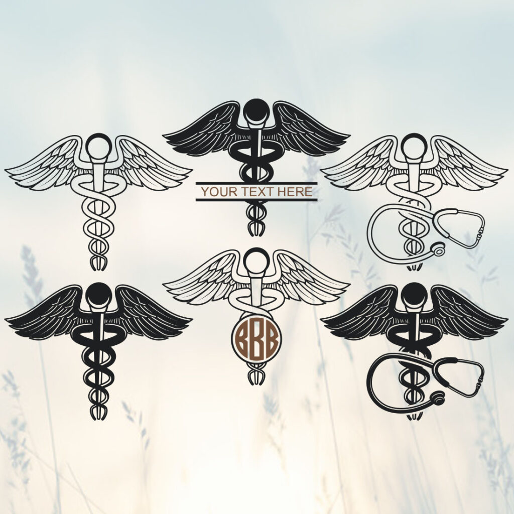 Caduceus Symbol SVG Bundle, Caduceus Symbol With Stethoscope Svg ...