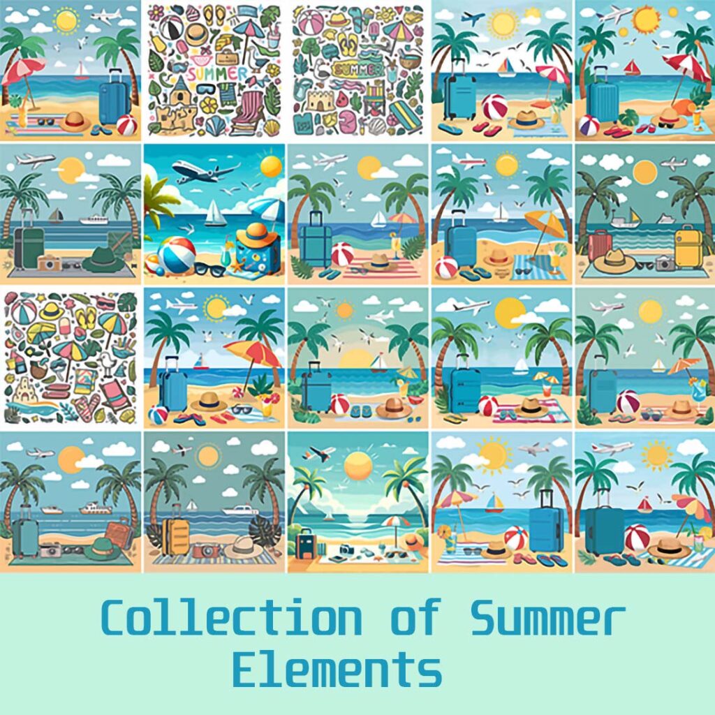 collection of 20 summer illustrations - MasterBundles