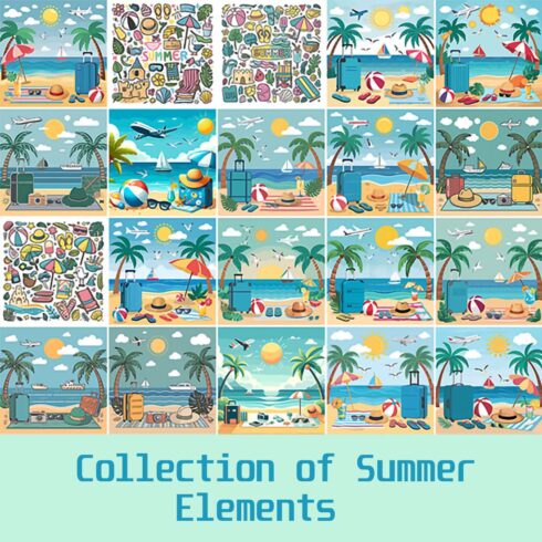 collection of 20 summer illustrations - MasterBundles