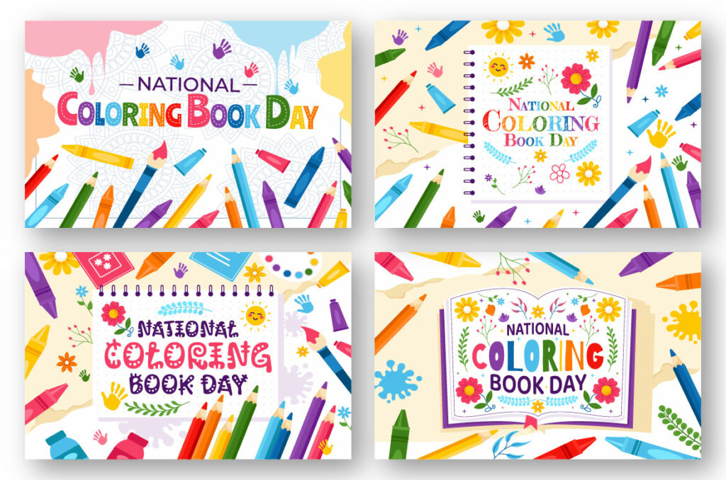 10 National Coloring Book Day Illustration - MasterBundles