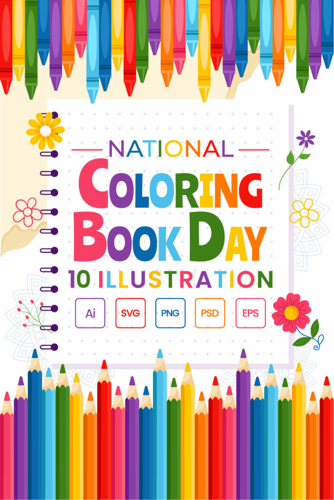 10 National Coloring Book Day Illustration - MasterBundles