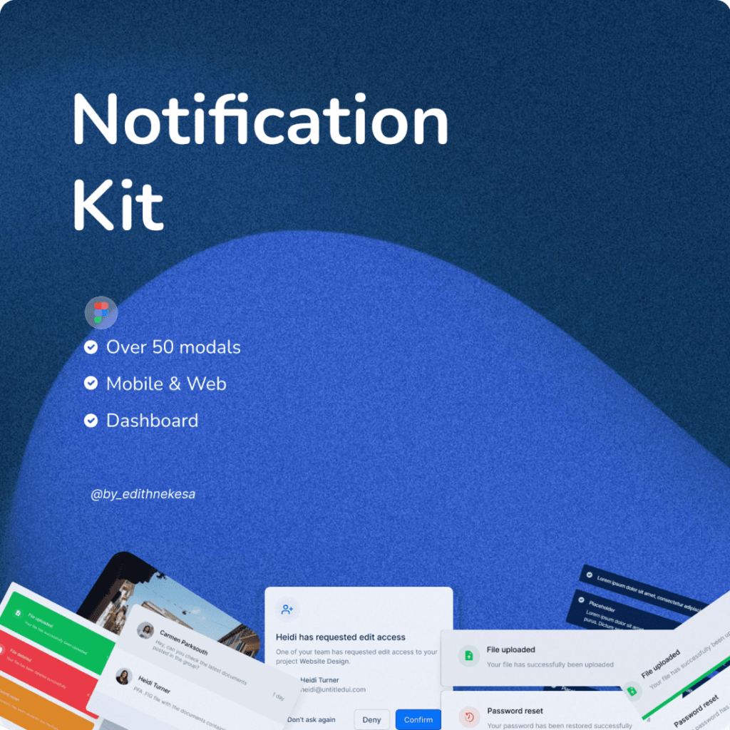 Notifications UI Kit (Customizable & Responsive Templates) - MasterBundles