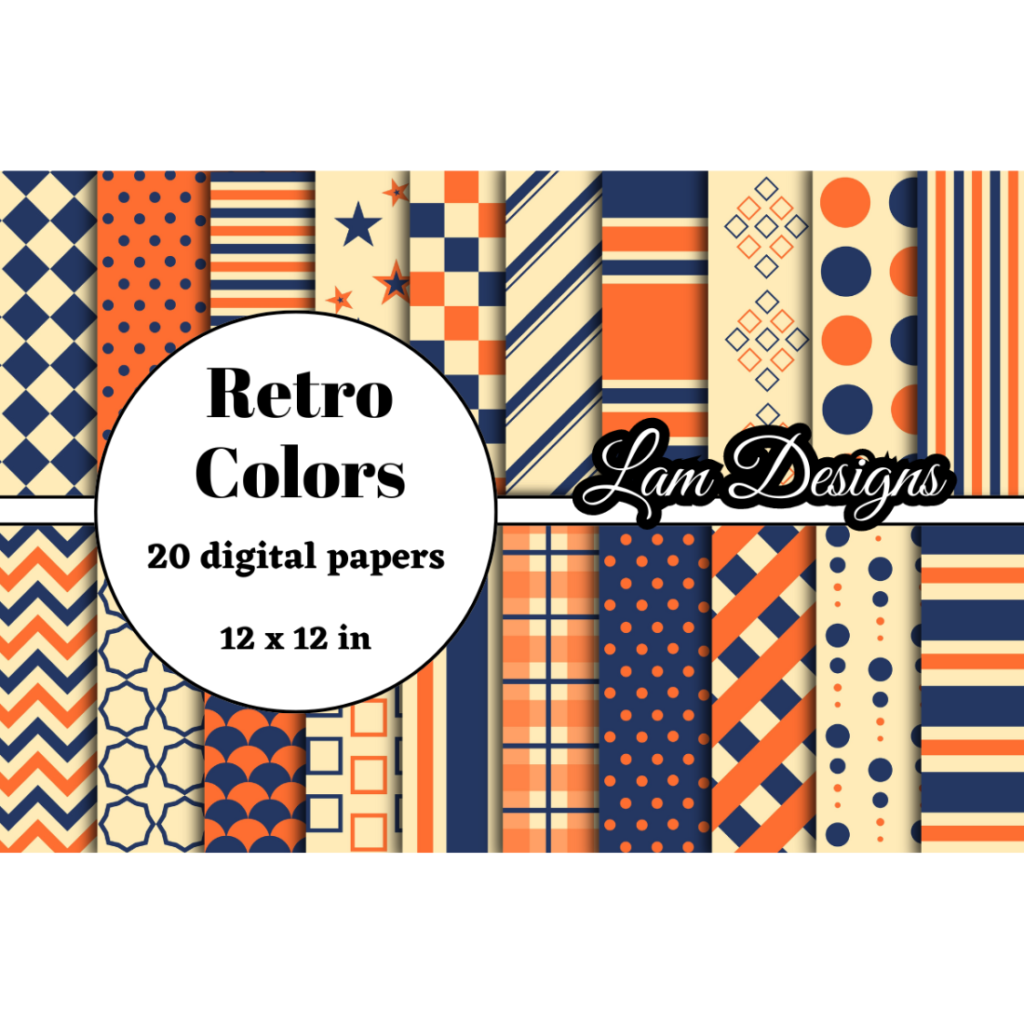 Retro digital papers - MasterBundles