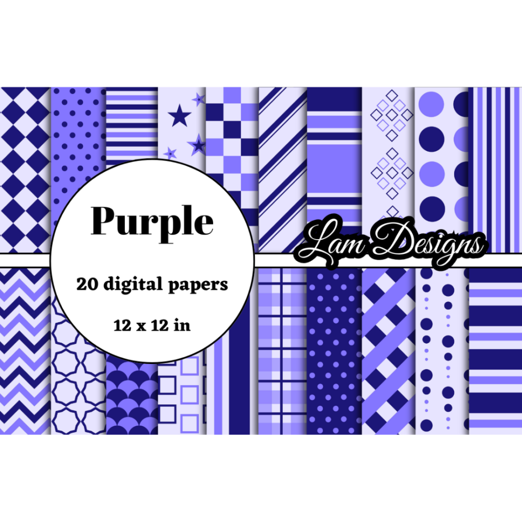 purple digital papers - MasterBundles