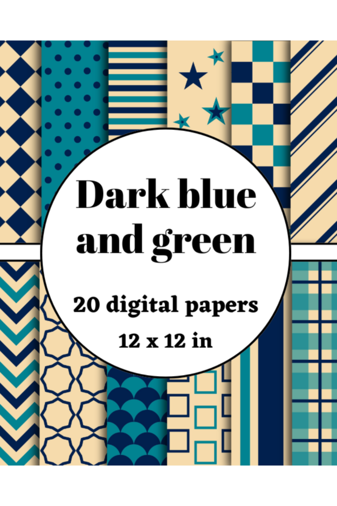 dark blue and green digital papers - MasterBundles