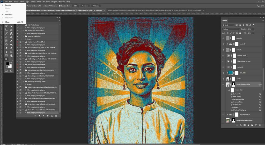 Grain Retro Poster Effect - MasterBundles