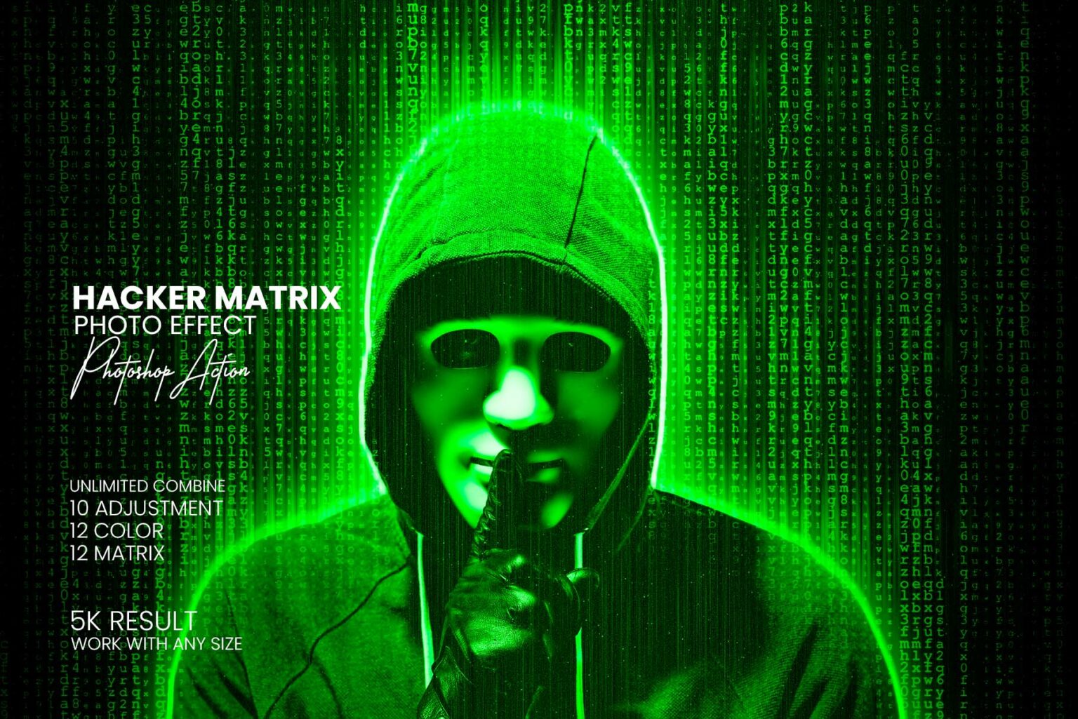 Hacker Matrix Photo Effects - MasterBundles