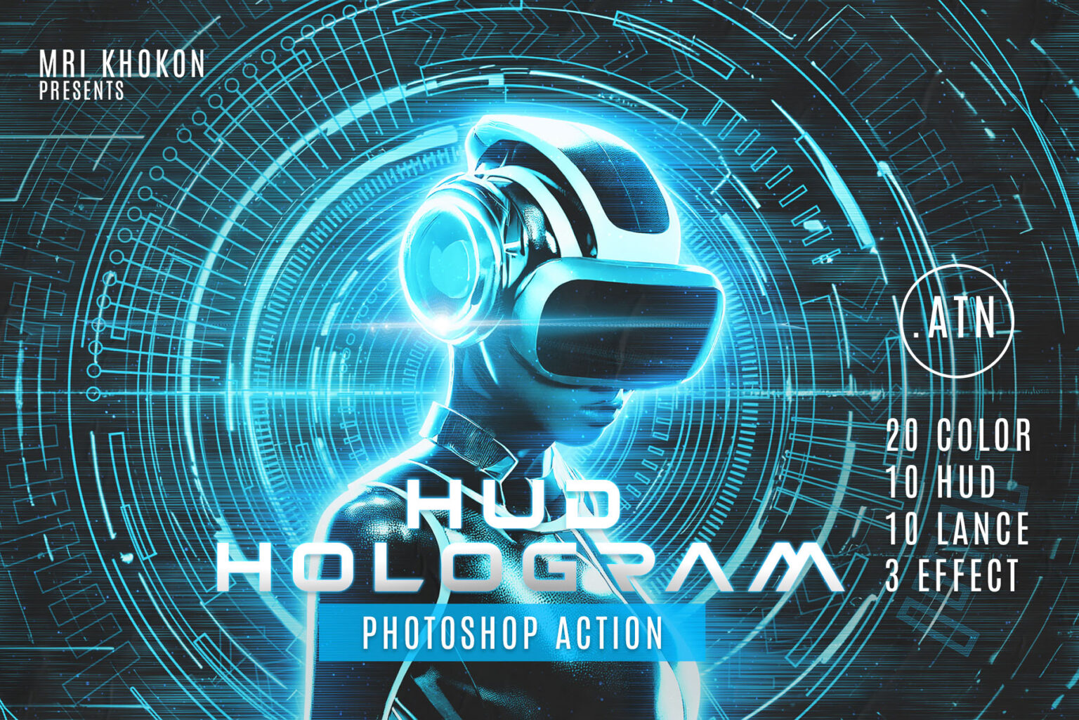 HUD Hologram Photo Effect - MasterBundles