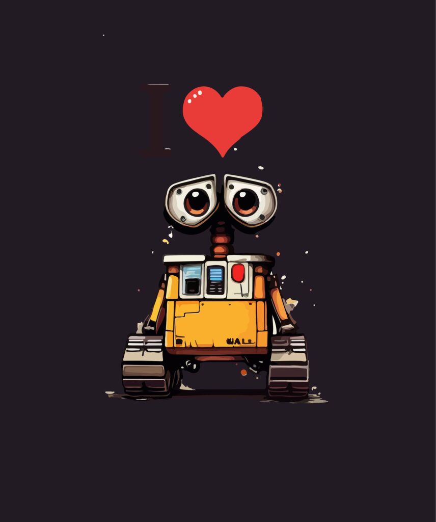 12 illustrations of cartoon robot , i love robots - MasterBundles