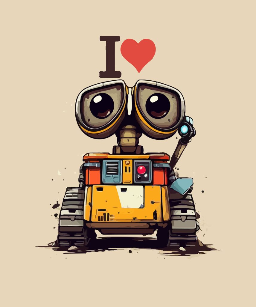 12 illustrations of cartoon robot , i love robots - MasterBundles