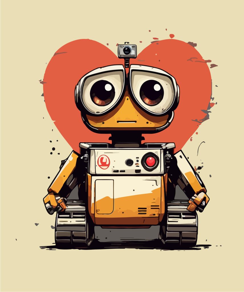 12 illustrations of cartoon robot , i love robots - MasterBundles