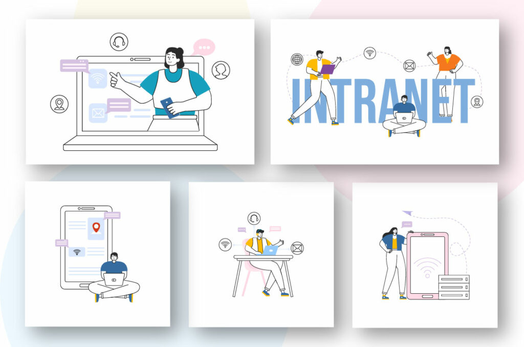 20 Intranet Technology Illustration - MasterBundles