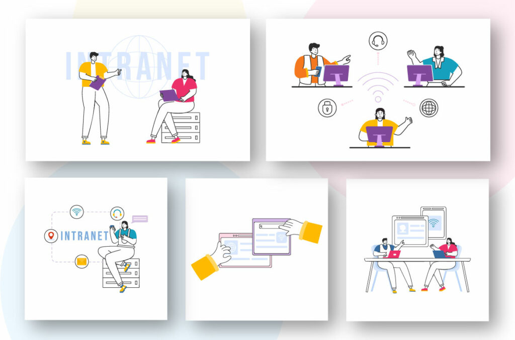 20 Intranet Technology Illustration - MasterBundles