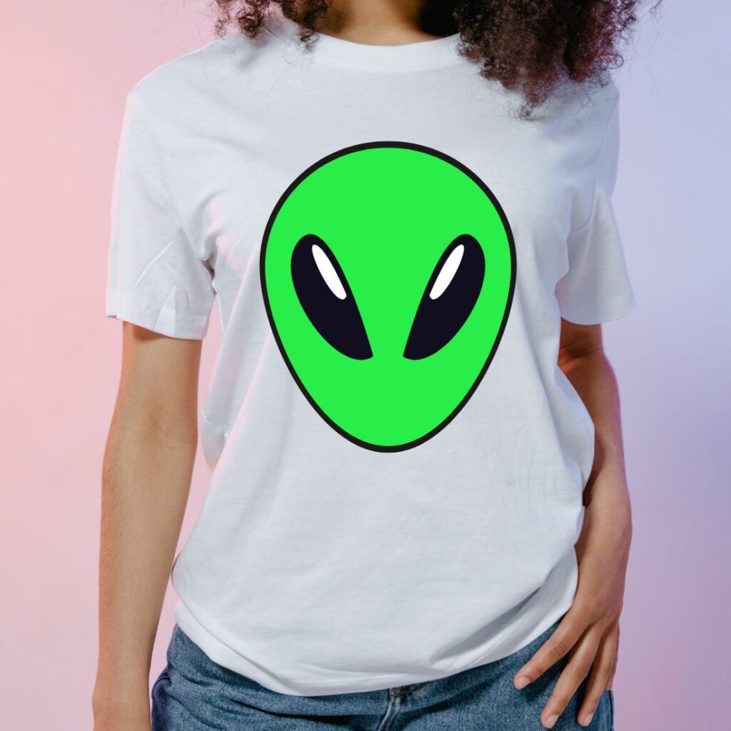 Alien Face design t-shirt - MasterBundles