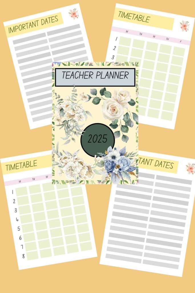 Print / Digital teacher Planner Undated School Planner,Teacher Binder ...