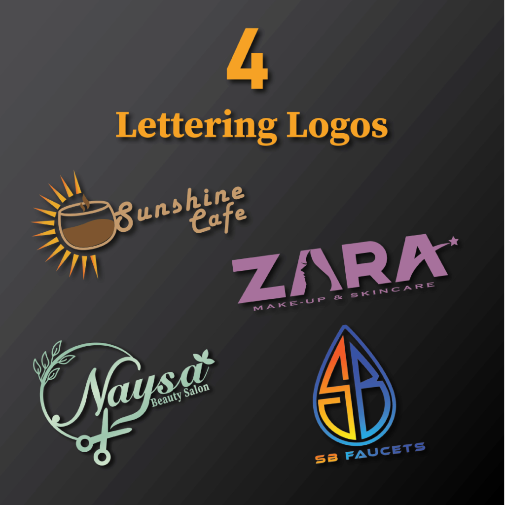 4 lettering style logos for only 15$ - MasterBundles