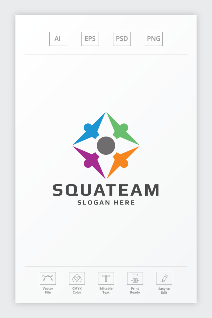 Square Team Connect Logo - MasterBundles