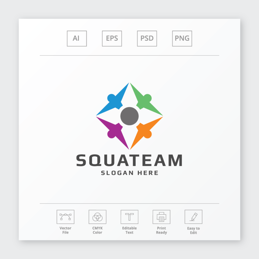 Square Team Connect Logo - MasterBundles
