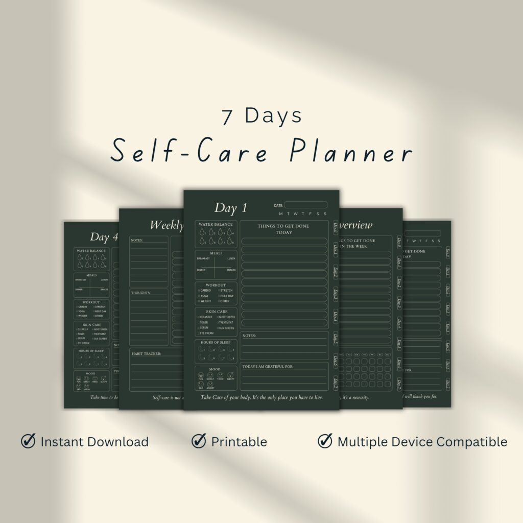 Weekly Self Care Planner - MasterBundles