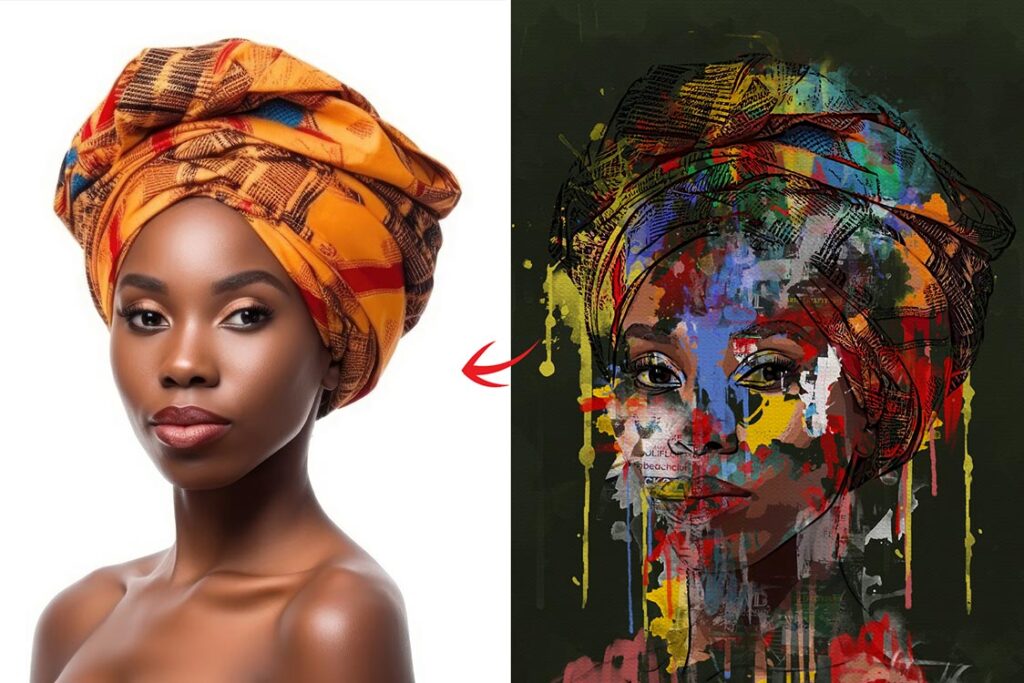 Mixed Media Art Drawing Photo Effect - MasterBundles