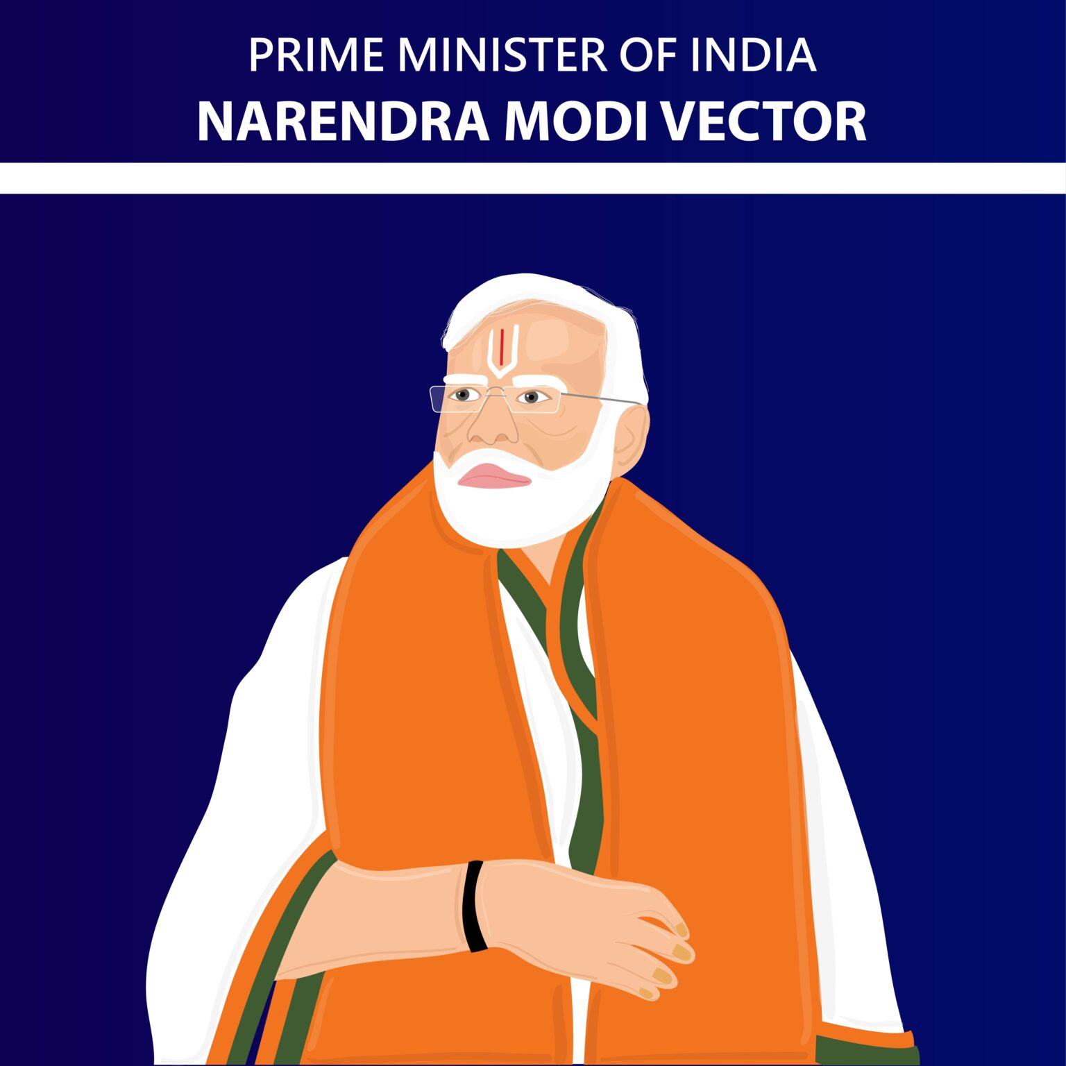 Prime Minister of India Shri Narendra Modi Vector - MasterBundles