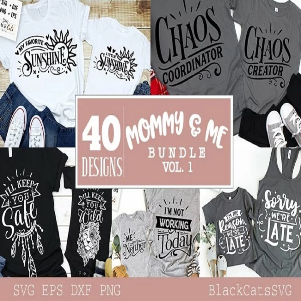 Mommy and me SVG bundle 40 designs - MasterBundles