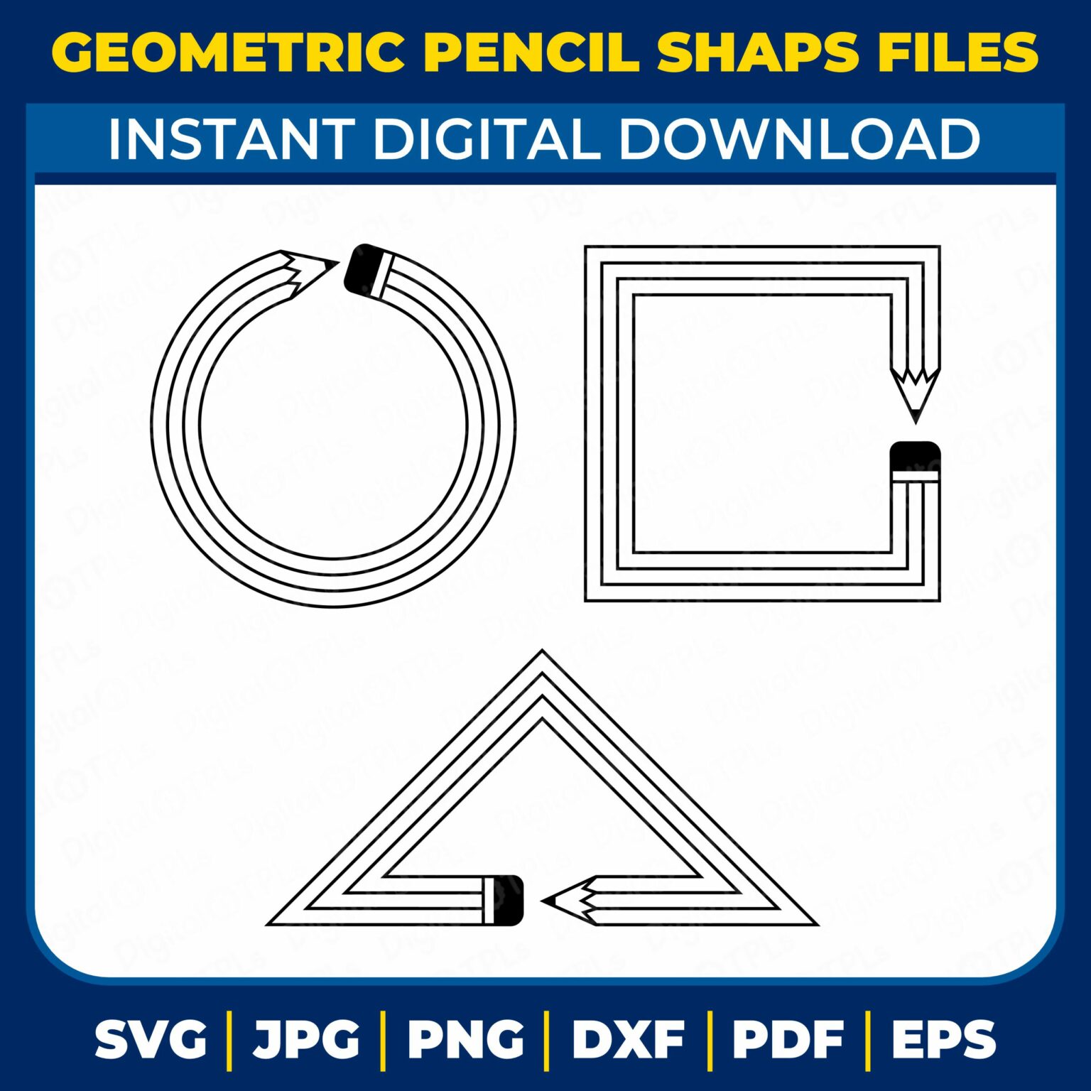 Geometric Pencil Shape SVG Bundle Files - MasterBundles