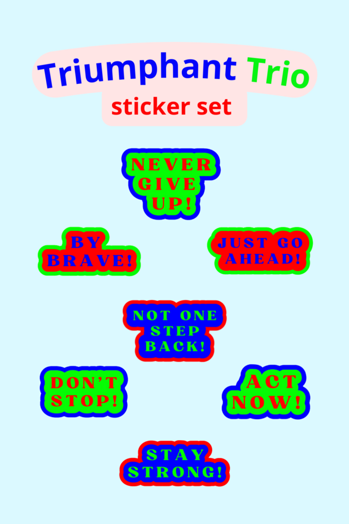 Triumphant Trio Sticker Set - MasterBundles