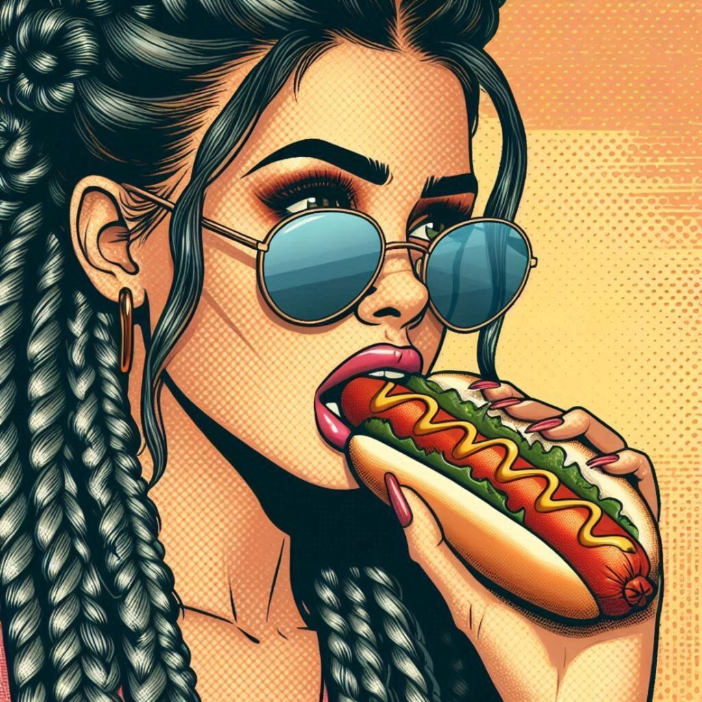 Fashion Pop Art Hot Dog Poster Print Home Decor Printable Digital ...