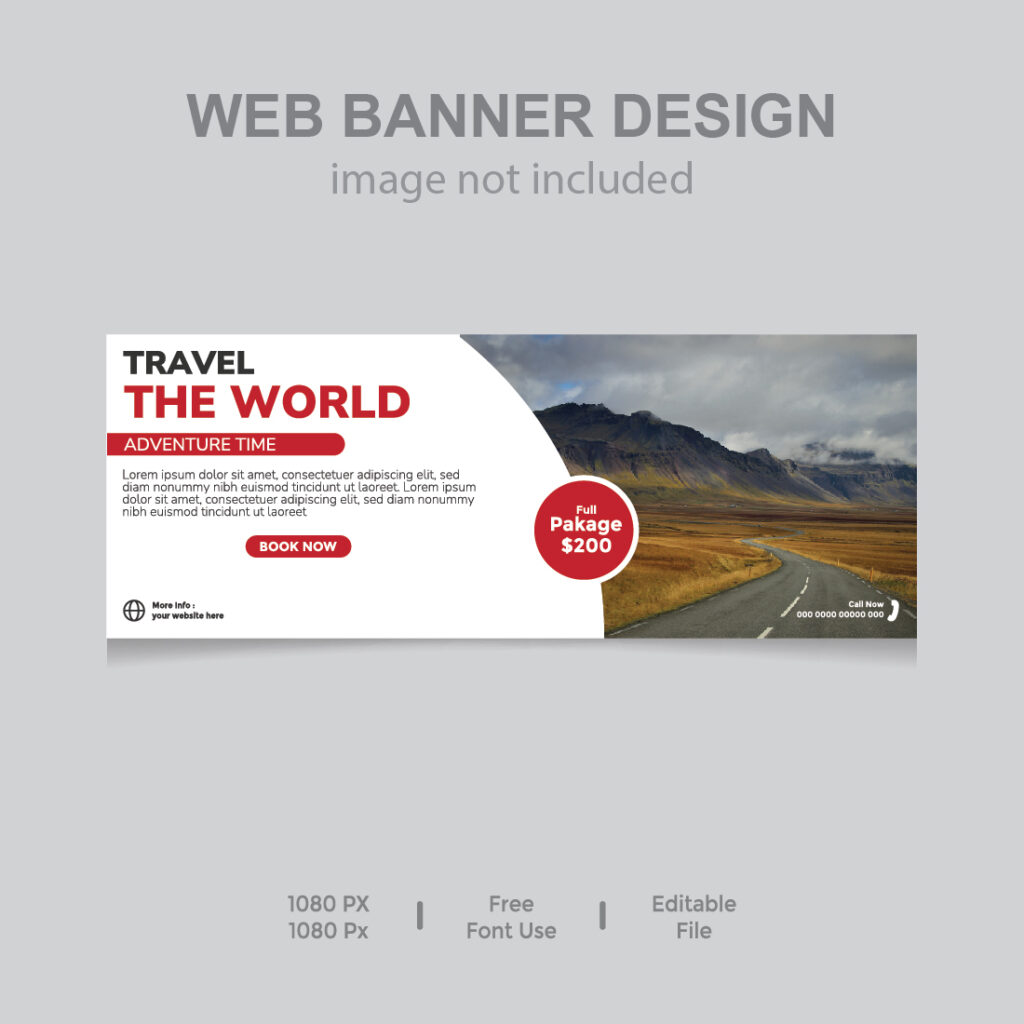 Free Vector travel Web banners template