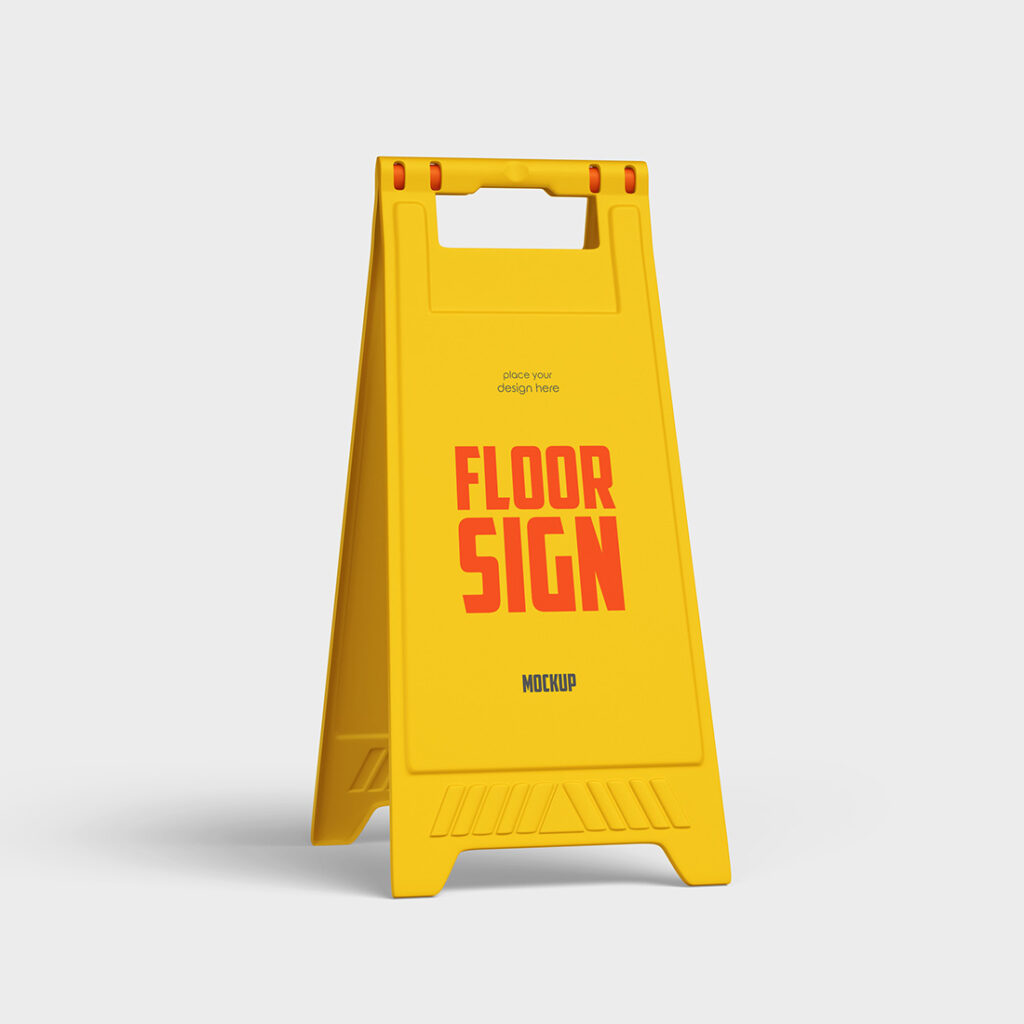 Floor Sign Mockup Set