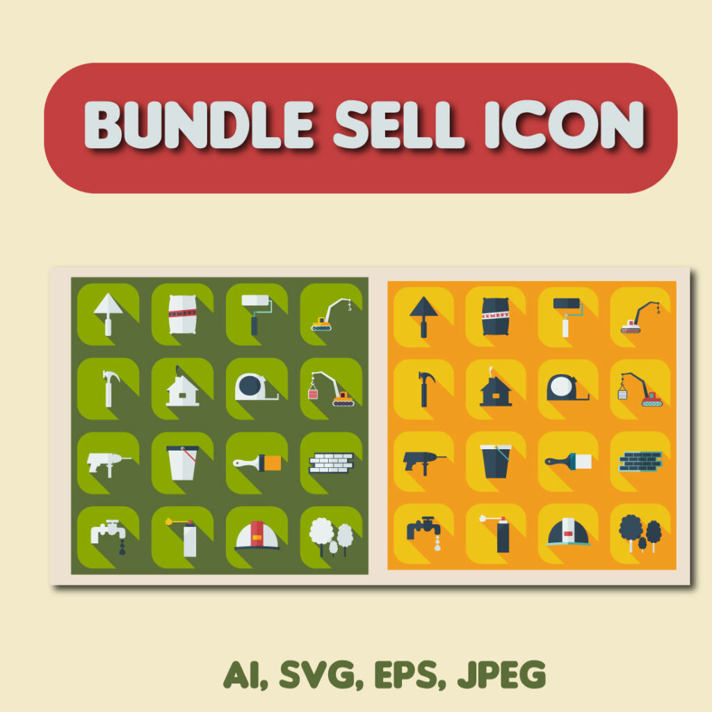 Collection of Colored Icons for Industrial Design. - MasterBundles