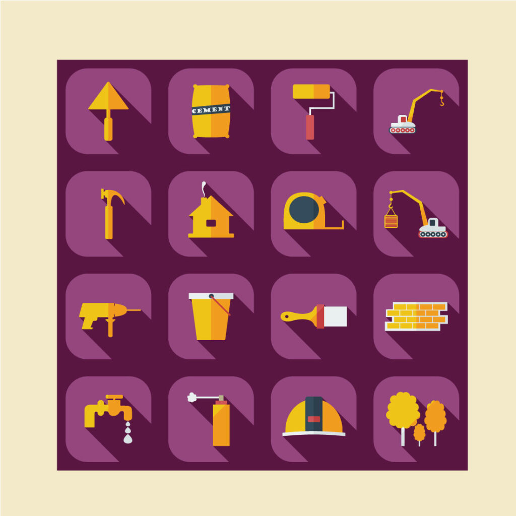 Collection of Colored Icons for Industrial Design. - MasterBundles