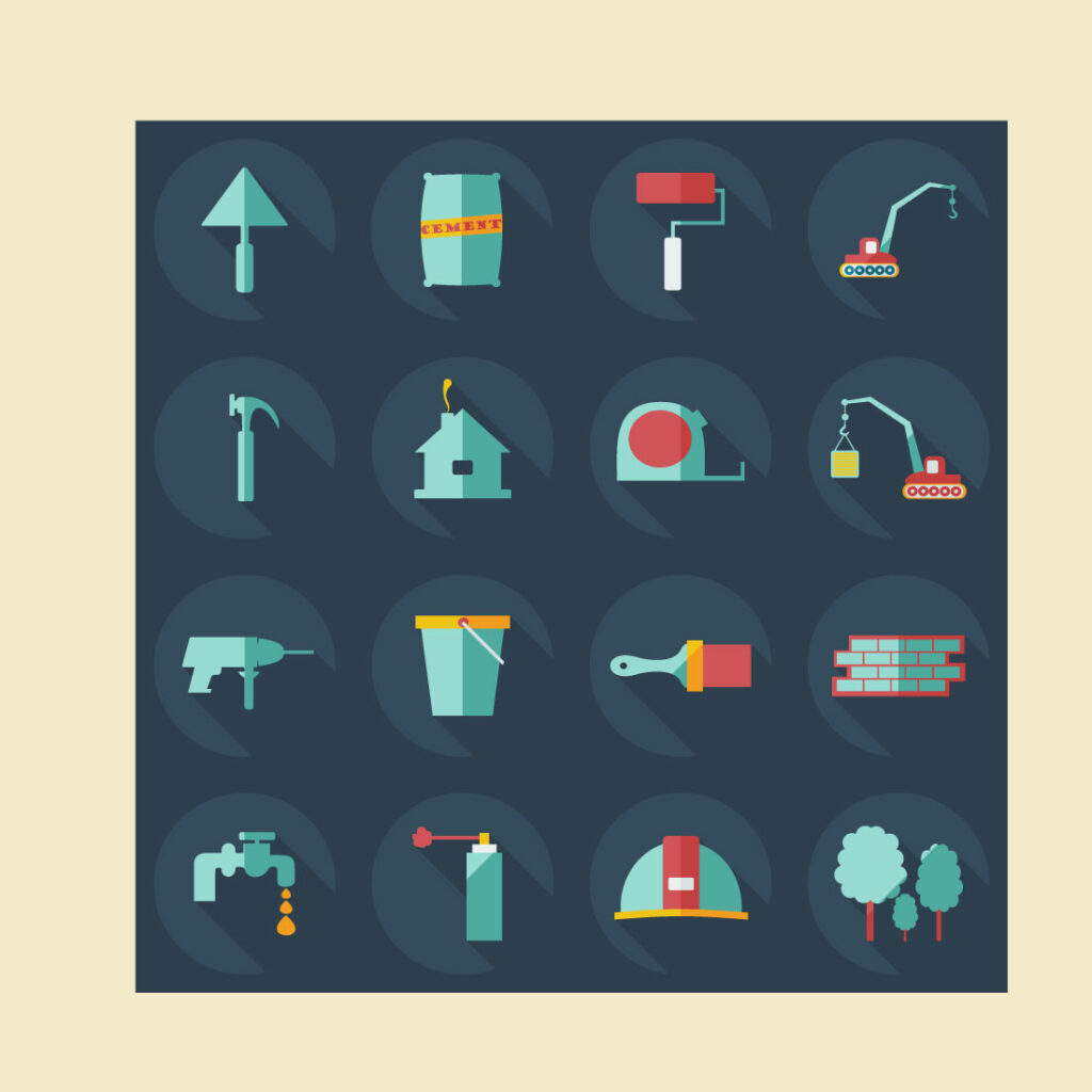 Collection of Colored Icons for Industrial Design. - MasterBundles