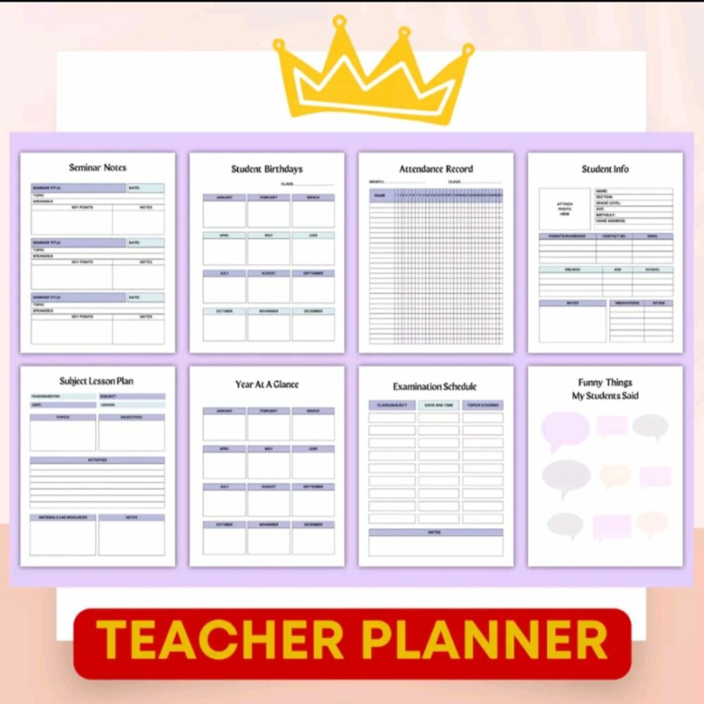 Teacher Planner 2024-2025 Canva Templates-80 Pages - MasterBundles