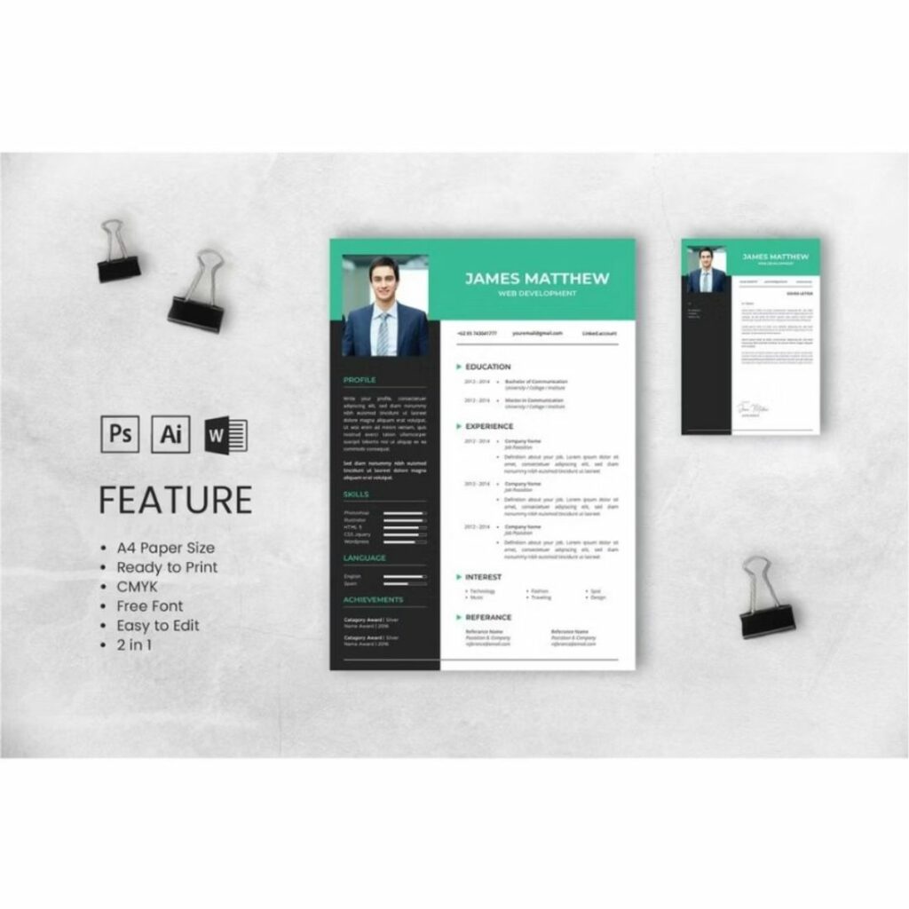 50 Sets Quality Professional Resume Templates - MasterBundles