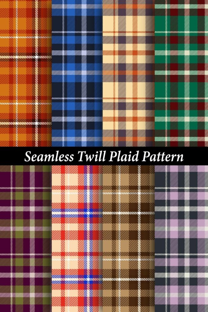 seamless twill plaid pattern, bundle of 8 pattern - MasterBundles