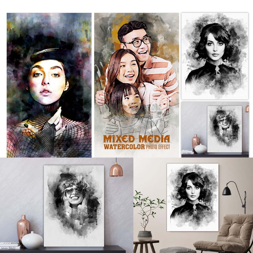Portrait Painting Watercolor Photo - MasterBundles