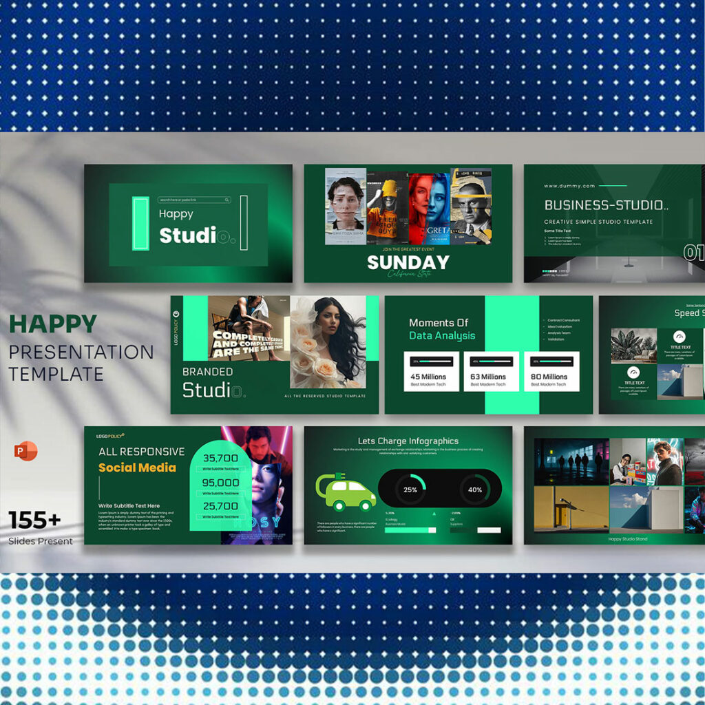 Happy Studio Plan PowerPoint Presentation Template - MasterBundles