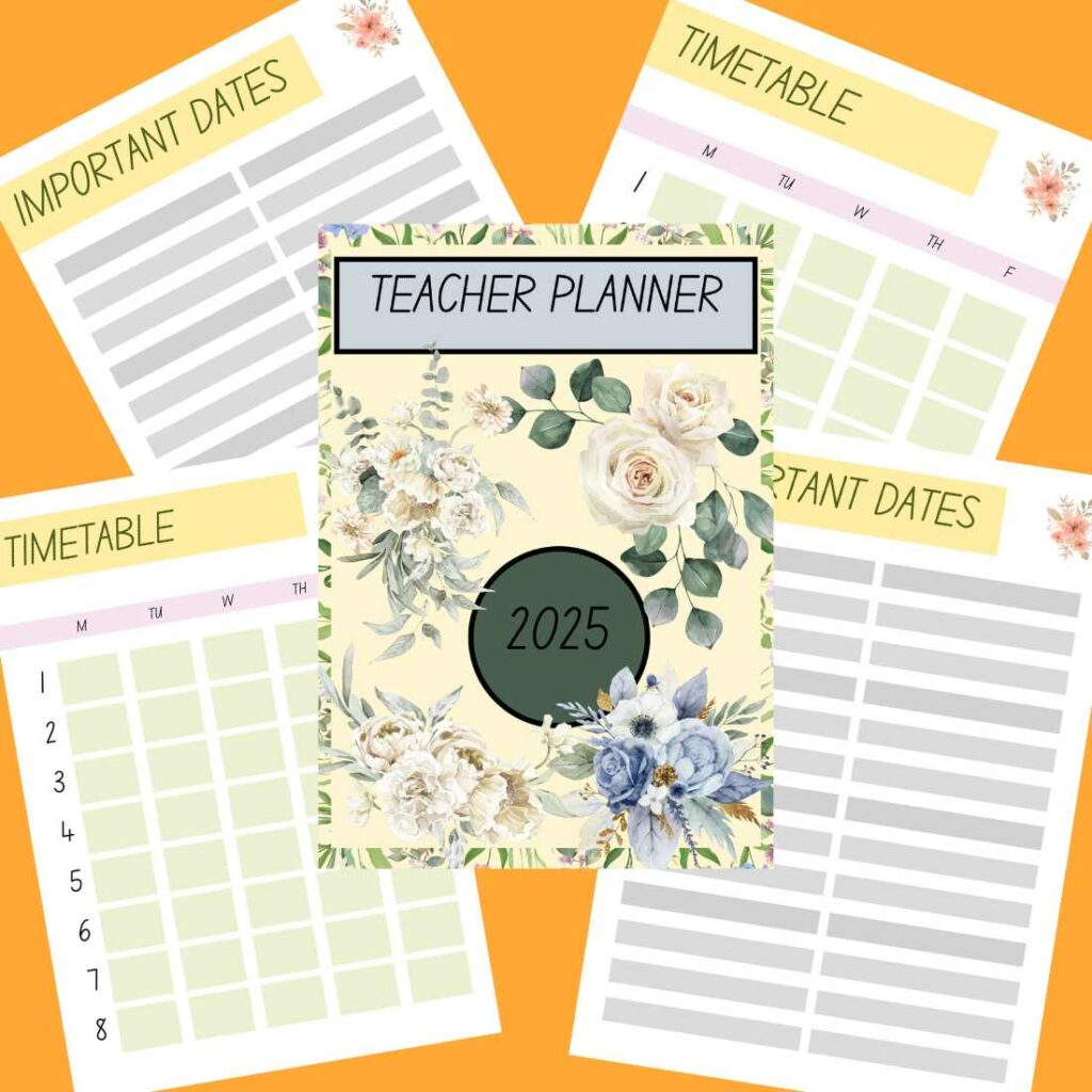 Print / Digital teacher Planner Undated School Planner,Teacher Binder ...