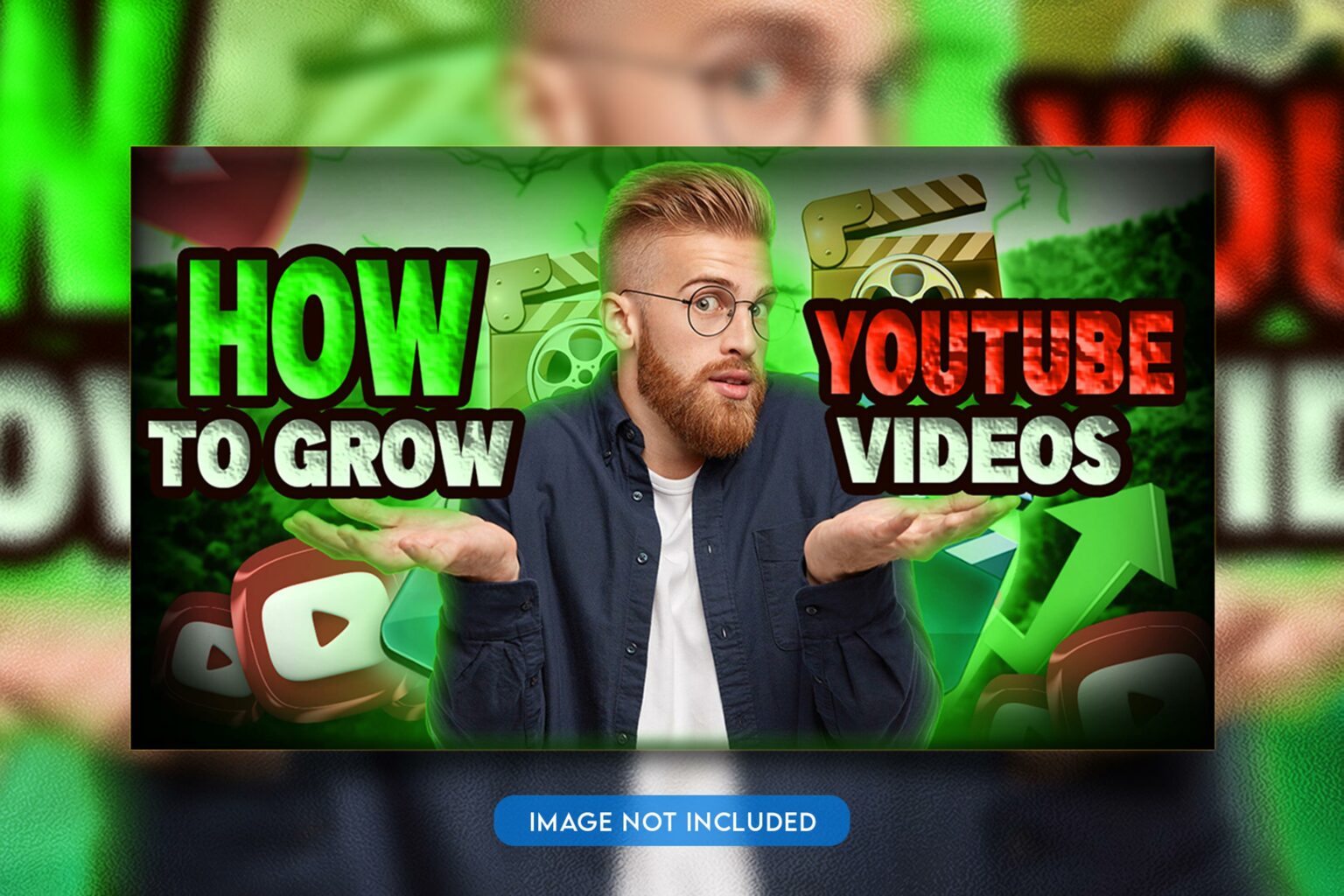 PSD Modern glow effect youtube video thumbnail template design fully ...