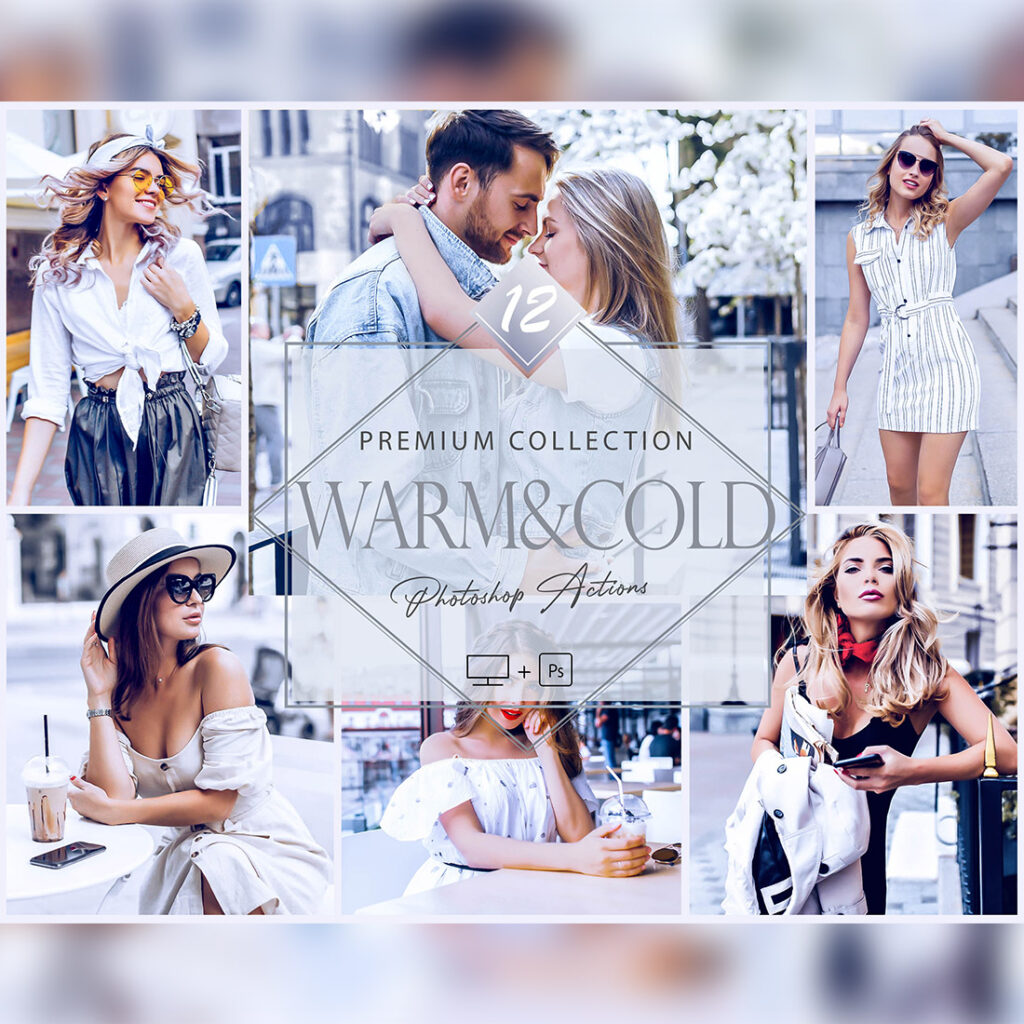 12 Photoshop Actions, Warm & Cold Ps Action, Cool Tint ACR Preset ...