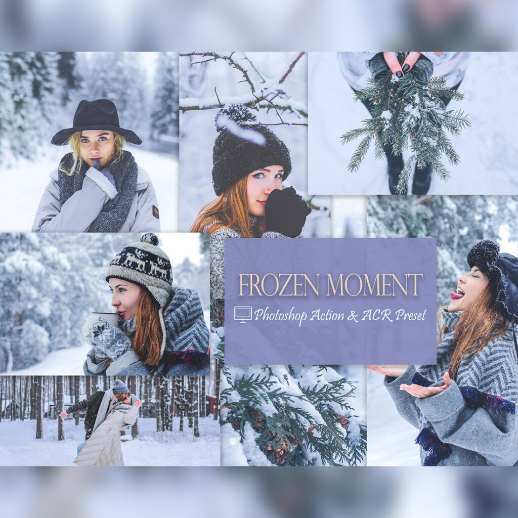 12 Photoshop Actions, Frozen Moment Ps Action, Winter ACR Preset ...
