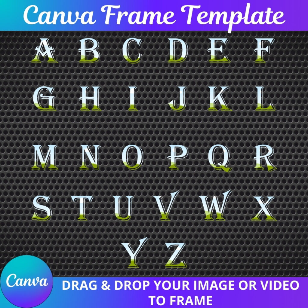 "Drag & Drop Frame Set" (letters, numbers, symbols) - MasterBundles
