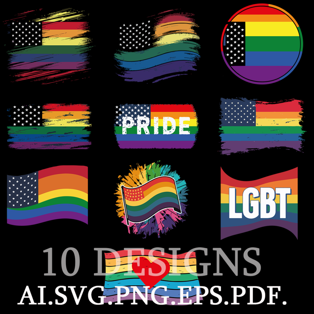 LGBT PRIDE GRUNGE FLAG - MasterBundles