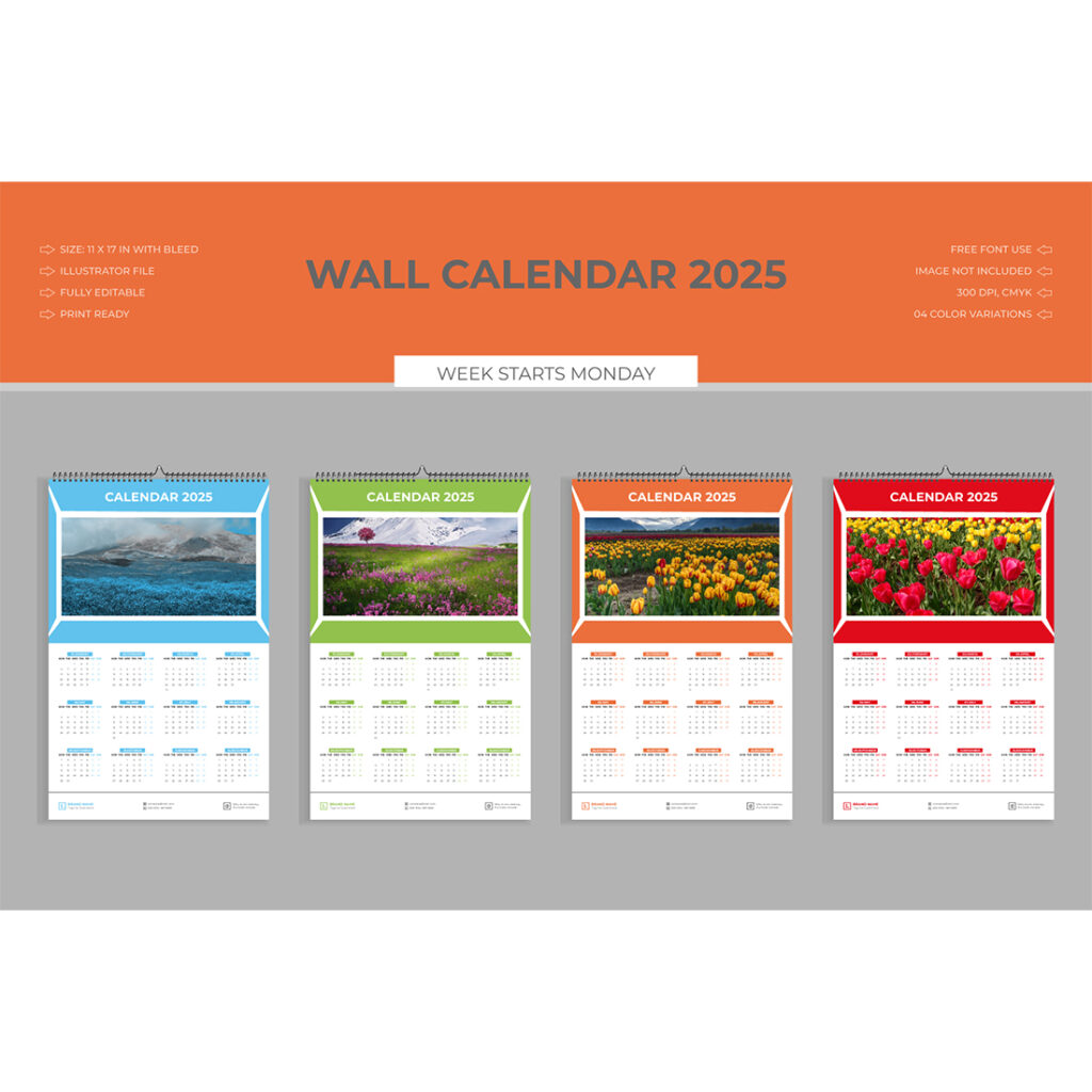 2025 Wall Calendar Design - MasterBundles