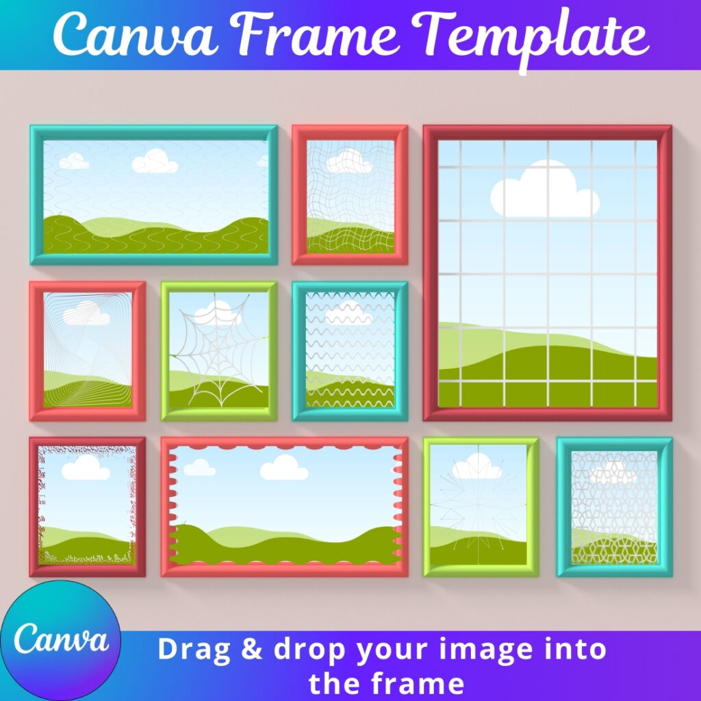 Square Photo Frame Set | 22 Frames | Canva - MasterBundles