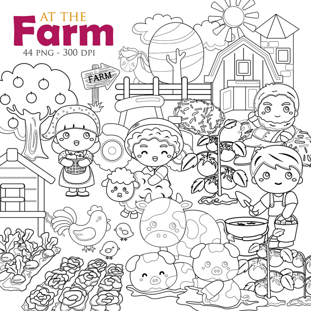 Bundles Art Family Activity At The Farm with Kids Parents Animals ...