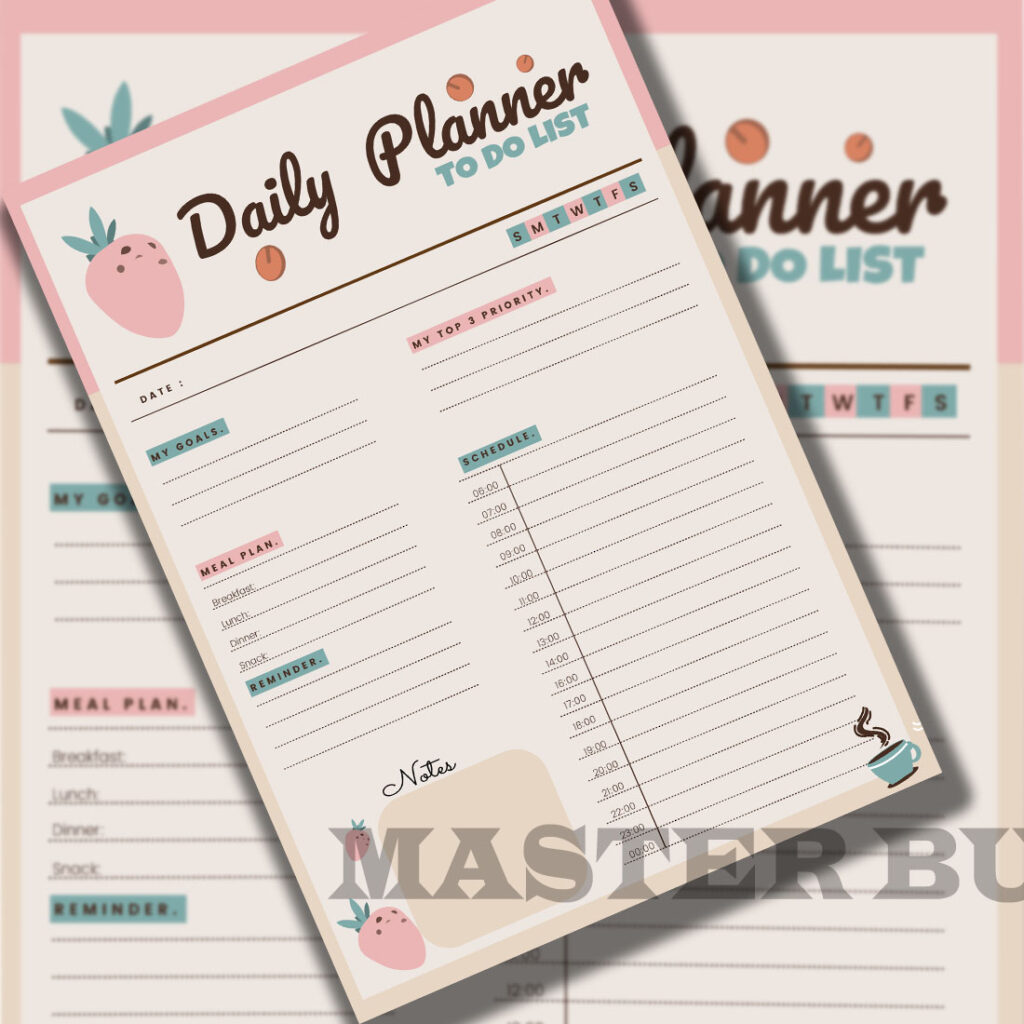 Product Title: Elegant Daily Task To-Do Sheet - MasterBundles